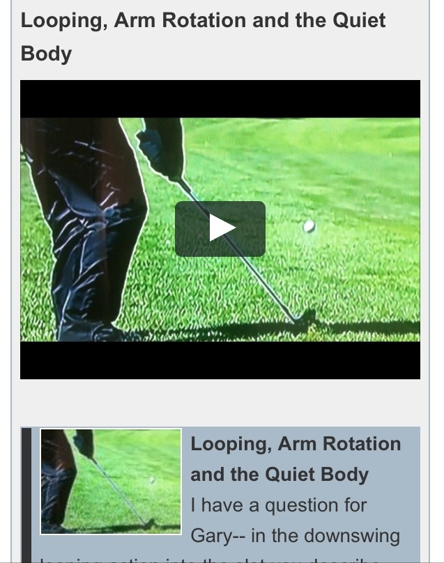 Looping, Arm Rotation and the Quiet Body - Gary Edwin Golf